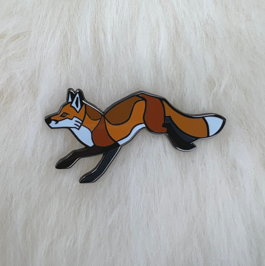 Red Fox Hard Enamel Pin | Fox Pin | Animal Pin - Etsy