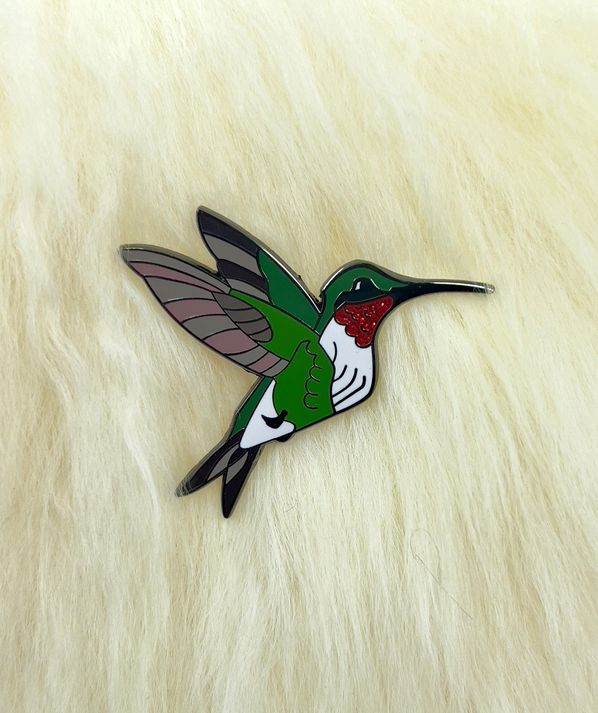 Ruby Throated Hummingbird Hard Enamel Pin Hummingbird Pin - Etsy