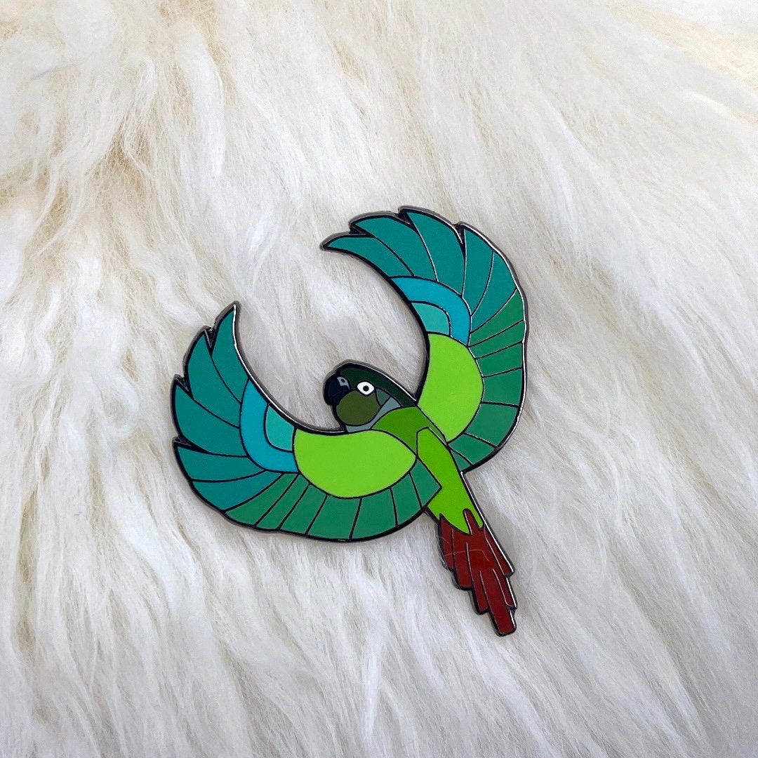 Green Cheeked Conure Hard Enamel Pin Conure Pin Bird Pin | Etsy