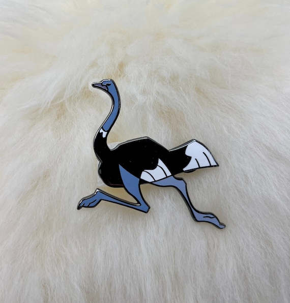 Ostrich Hard Enamel Pin Ostrich Pin Bird Pin Animal Pin - Etsy
