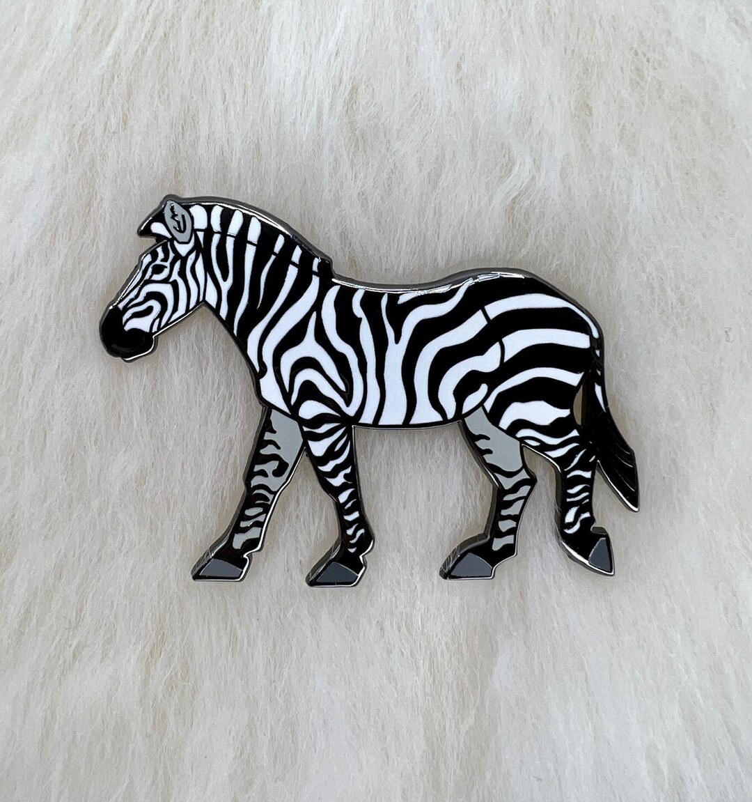 Plains Zebra Hard Enamel Pin | Zebra Pin | Animal Pin | Art Deco - Etsy