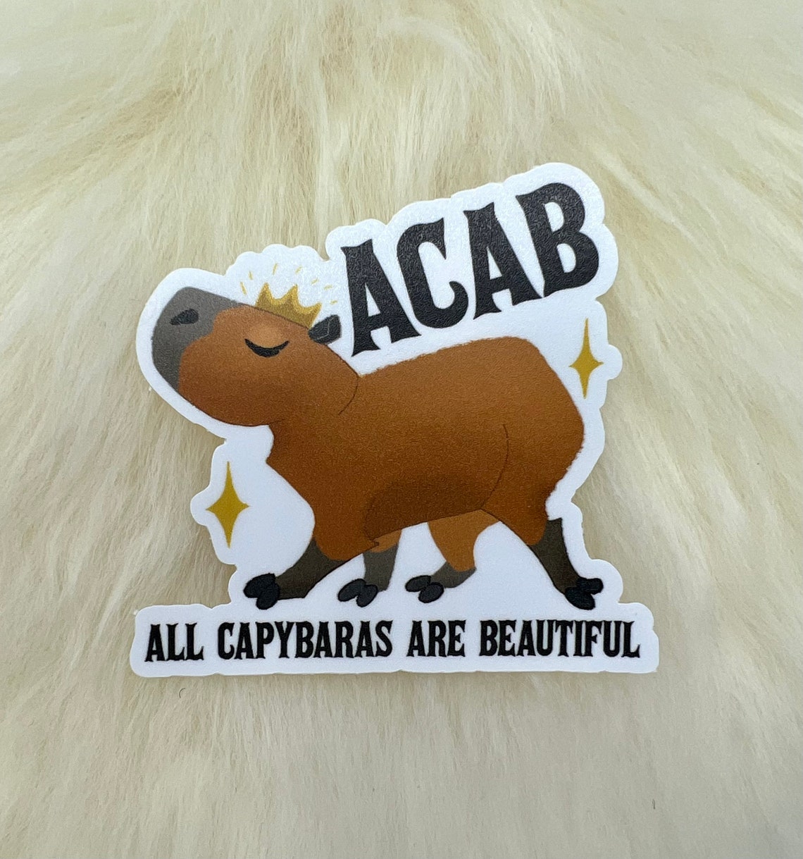 ACAB All Capybaras Are Beautiful Vinyl Sticker Capybara - Etsy
