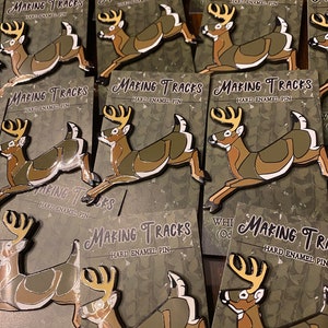 White Tailed Deer Hard Enamel Pin | Deer Pin | Buck Pin | Art Deco - Etsy