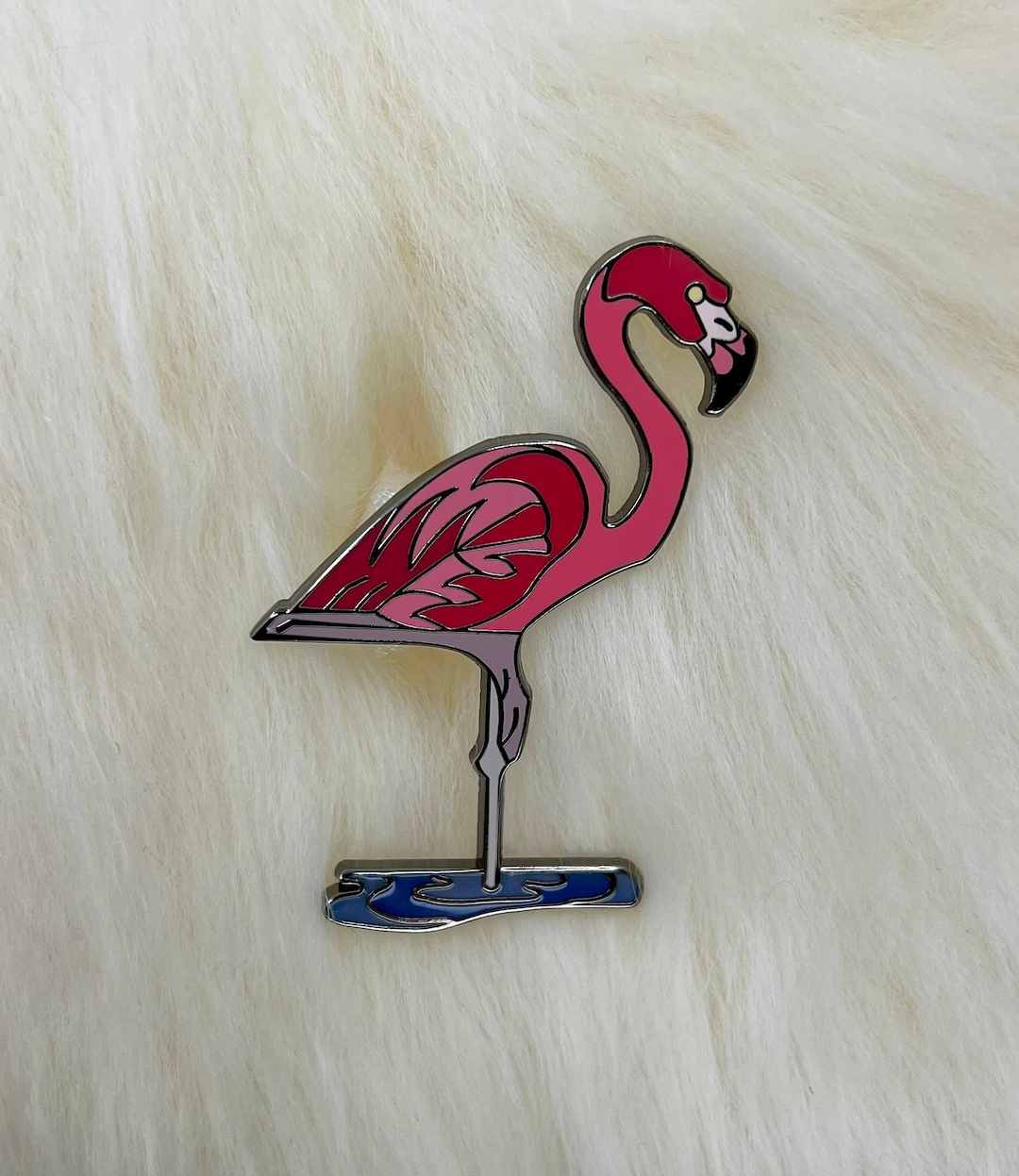 American Flamingo Hard Enamel Pin: Nickel Black Finish - Etsy