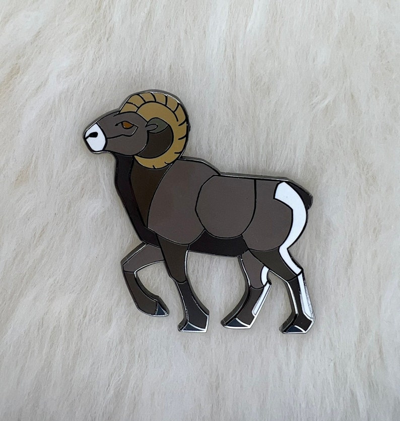Bighorn Sheep Hard Enamel Pin Ram Pin Animal Pin Art - Etsy