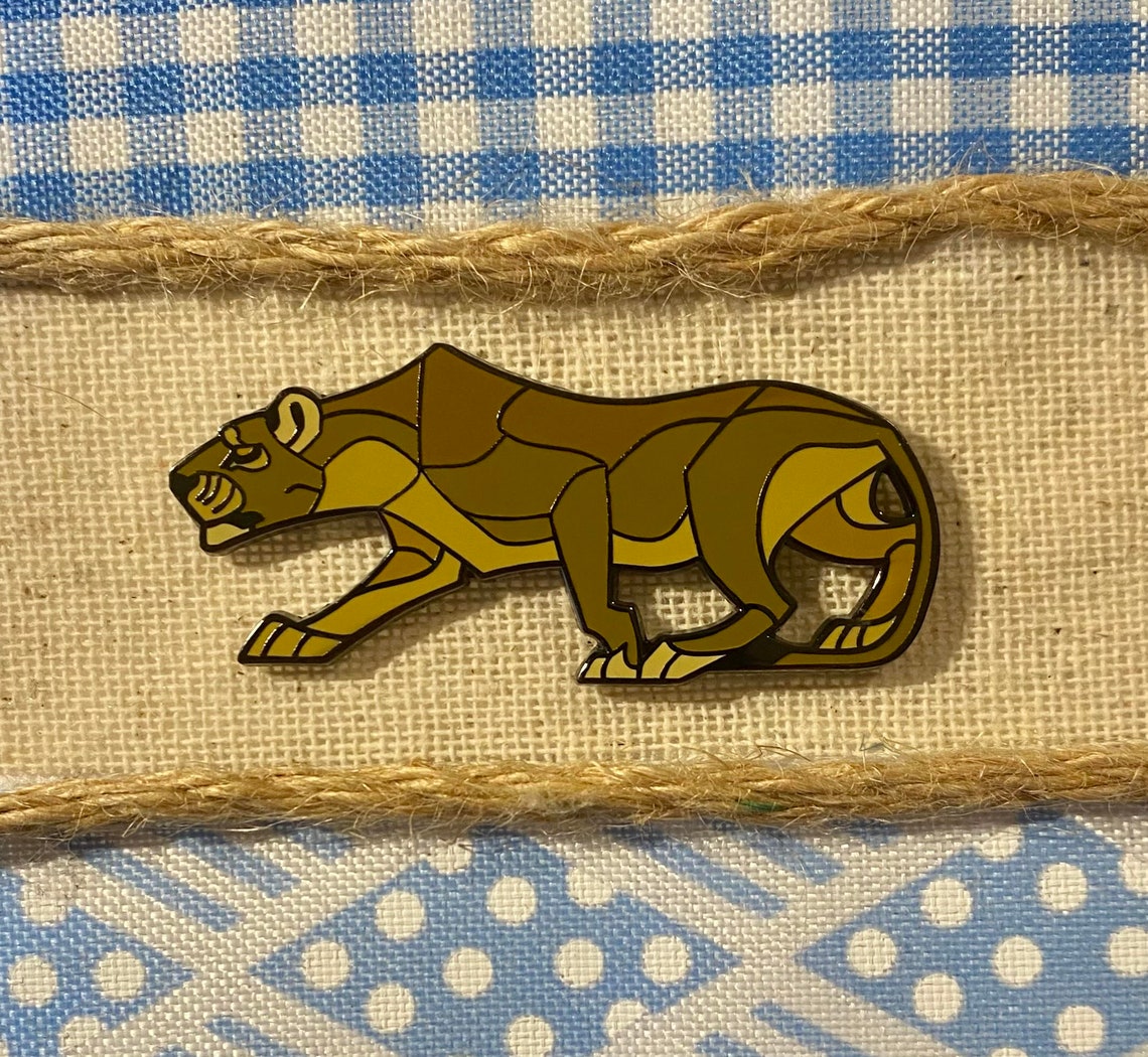 African Lion Hard Enamel Pin Lion Pin Animal Pin Art | Etsy