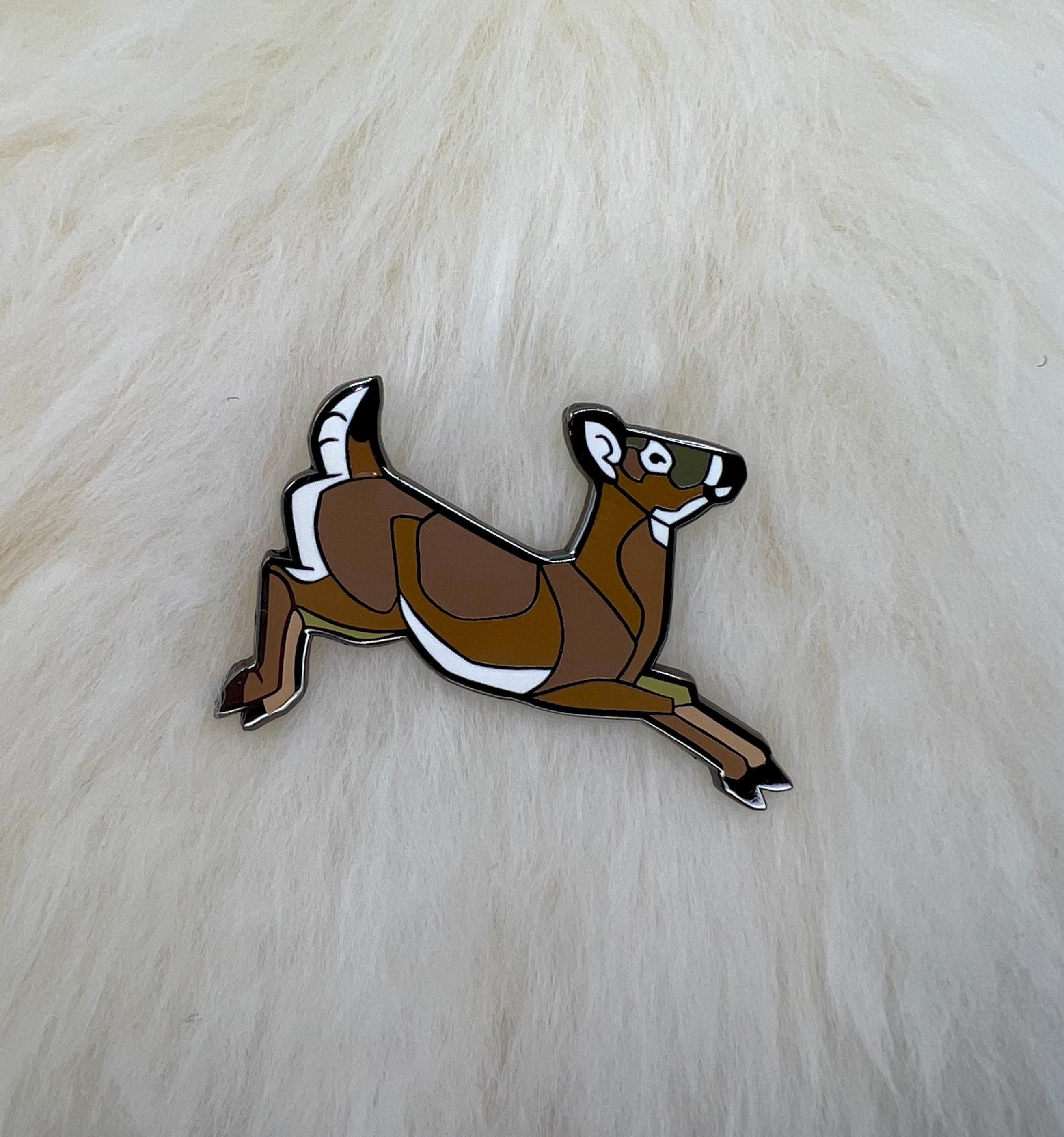 White Tailed Deer Hard Enamel Pin Deer Pin Doe Pin - Etsy