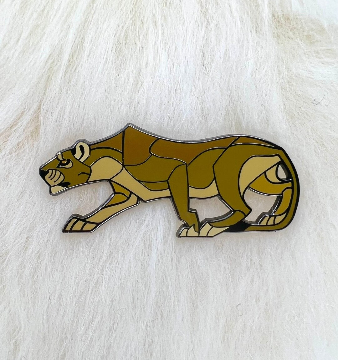 African Lion Hard Enamel Pin | Lion Pin | Animal Pin | Art Deco - Etsy