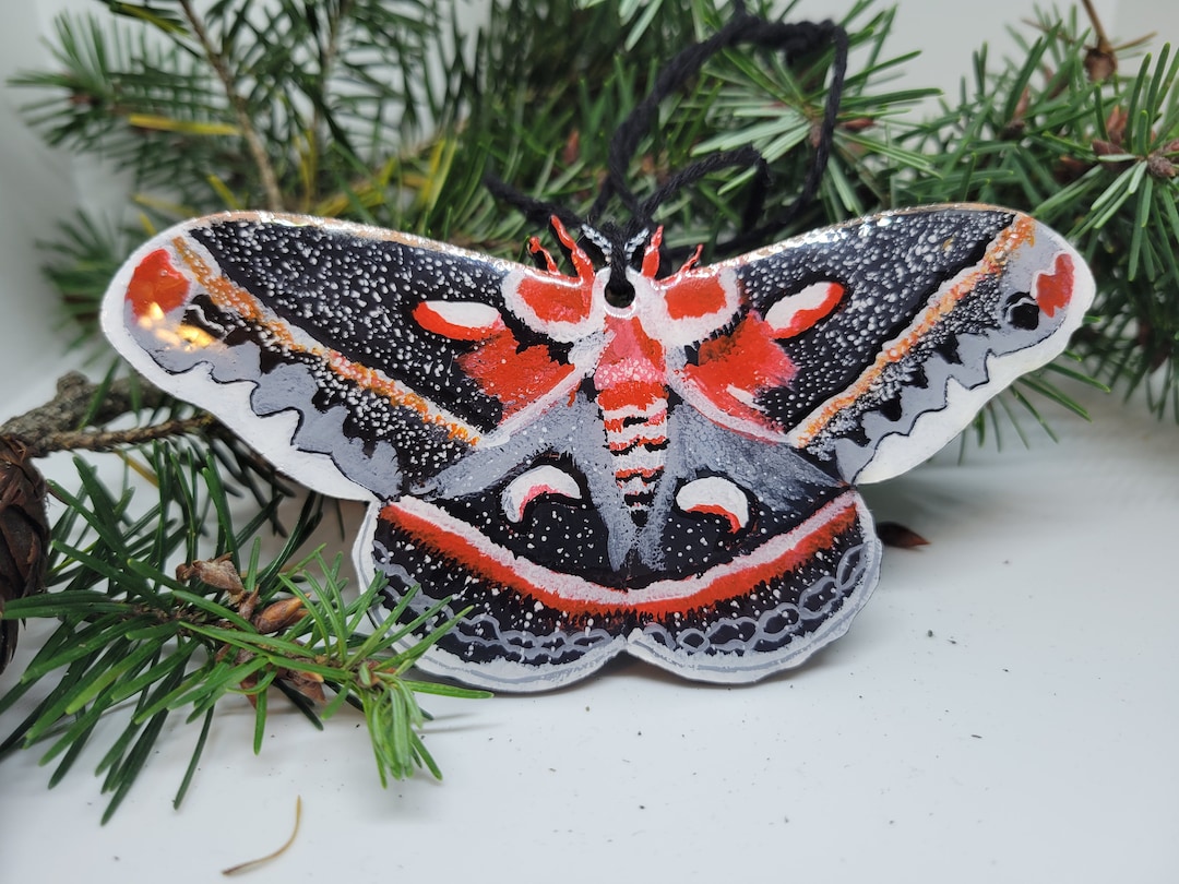 Cecropia Moth Ornament for Christmas Tree, Rearview Mirror, Wall ...