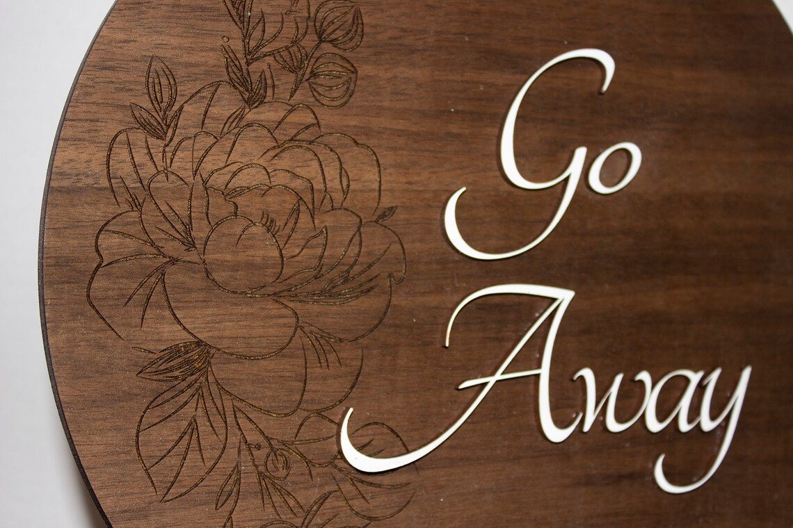 Go Away Sign for Front Door Entryway Pretty Front Door Sign - Etsy