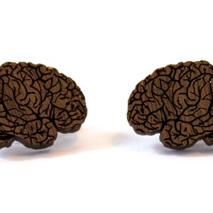 Laser-cut Human Brain Earrings From Walnut Wood Anatomy - Etsy