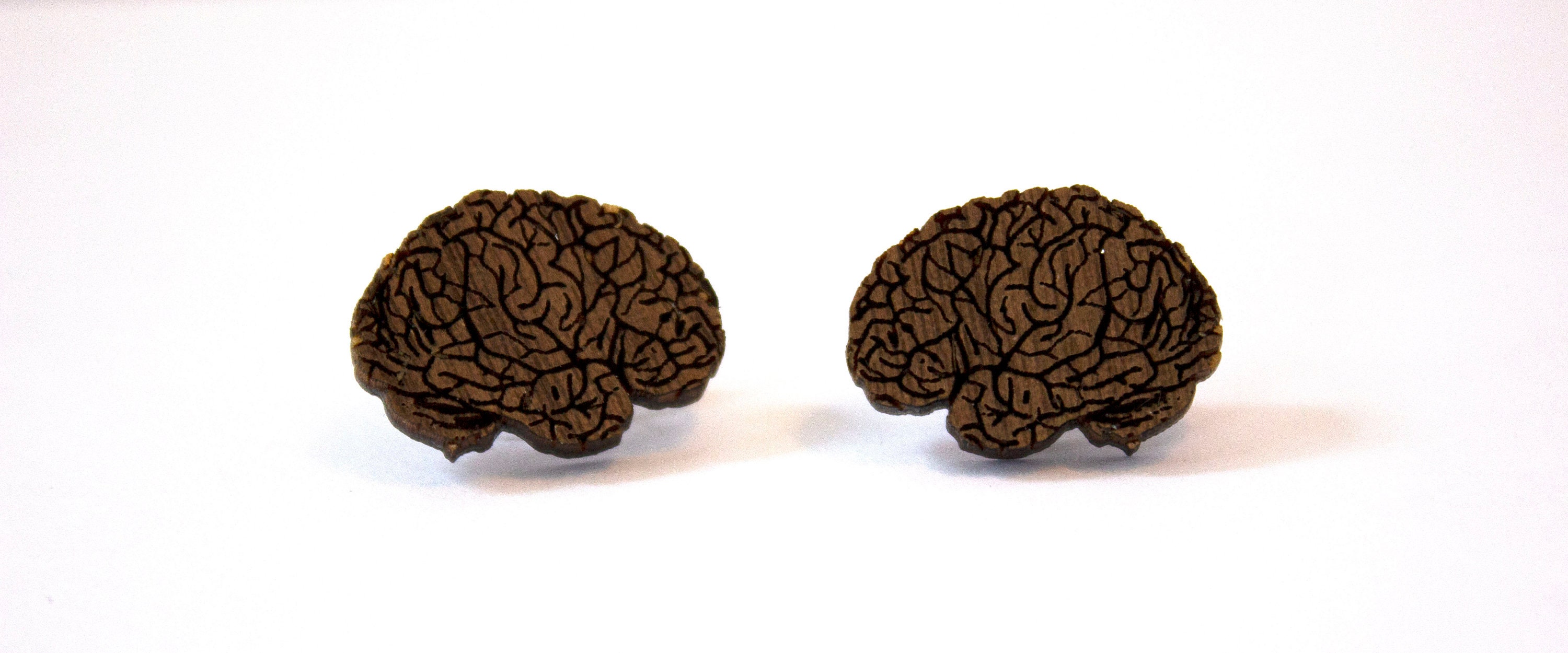 Laser-cut Human Brain Earrings From Walnut Wood Anatomy - Etsy