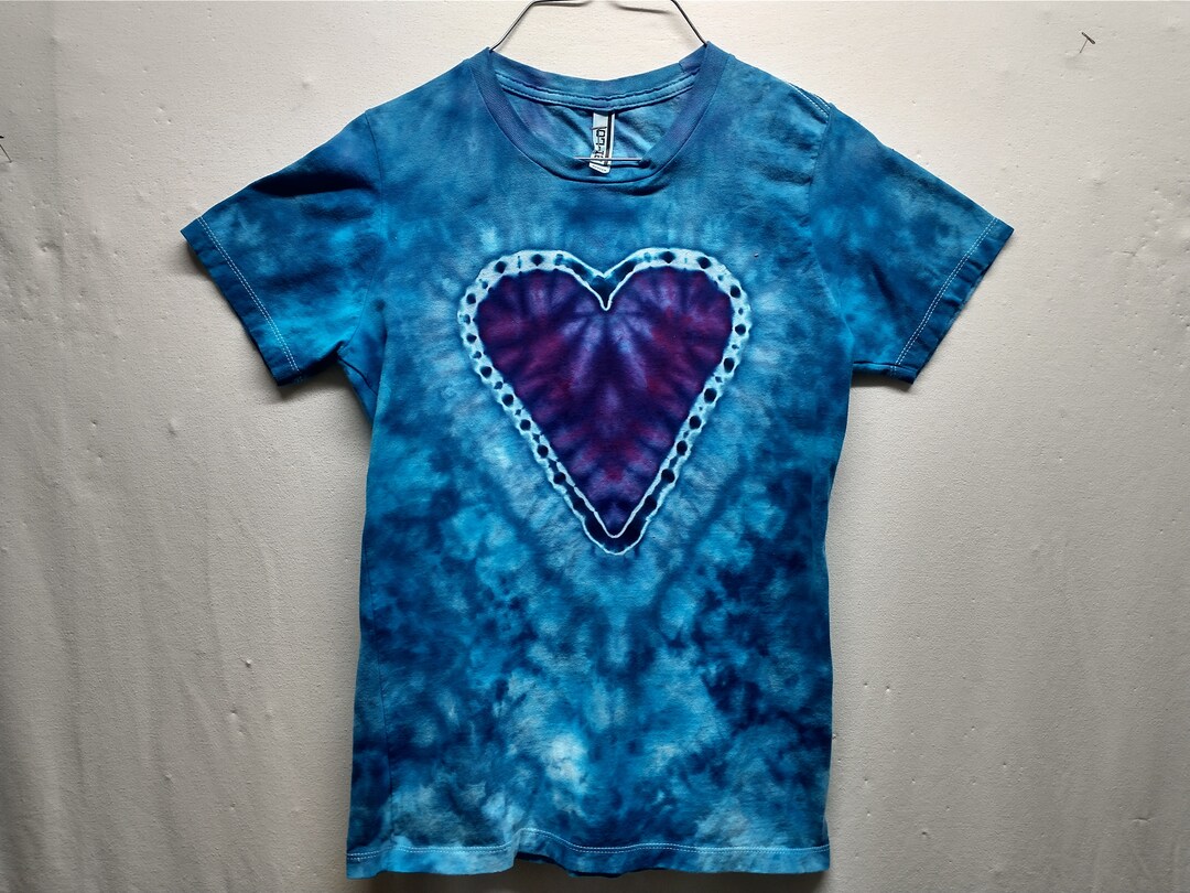 Ladies Medium Tie Dye Shirt, Heart Design - Etsy