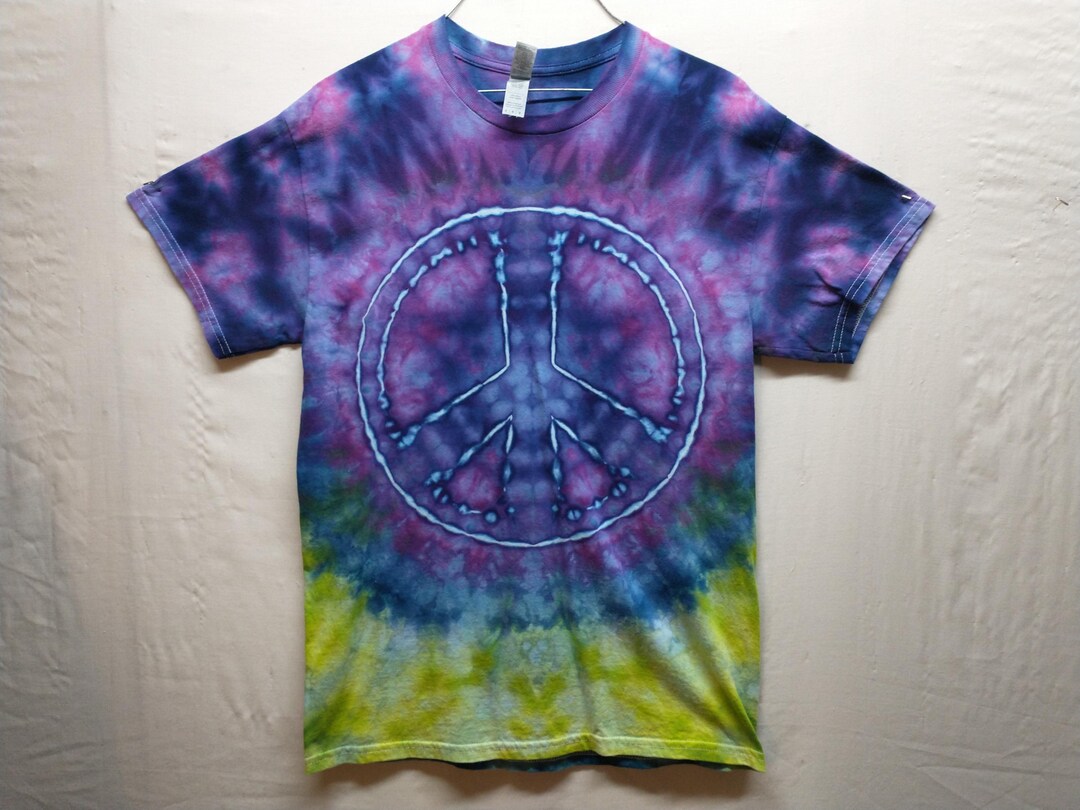 Medium Tie Dye Shirt, Peace Sign Design - Etsy