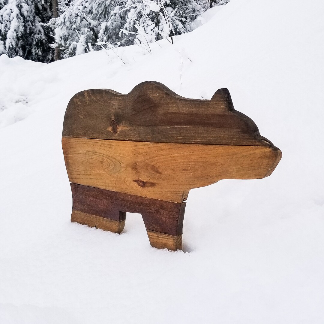 Wooden Bear Wall Art, Cabin Decor, Reclaimed Wood, Rustic Art, Bear ...
