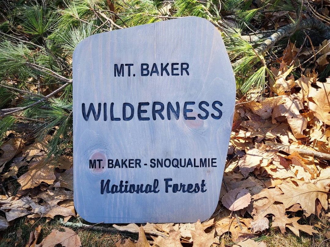 Carved Mt. Baker Wilderness Sign | National Forest | Rustic Sign | Gift ...