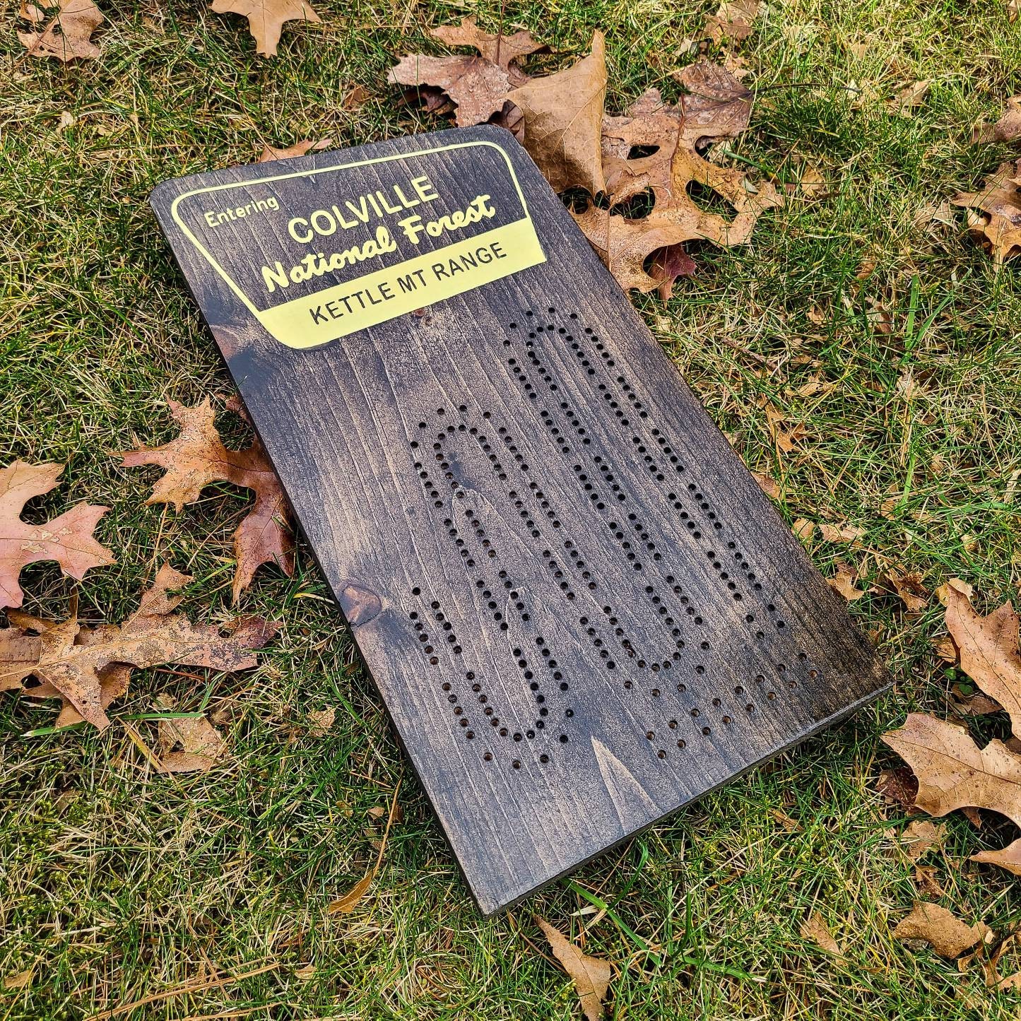National Forest Sign Cribbage Board Continuous Track With - Etsy