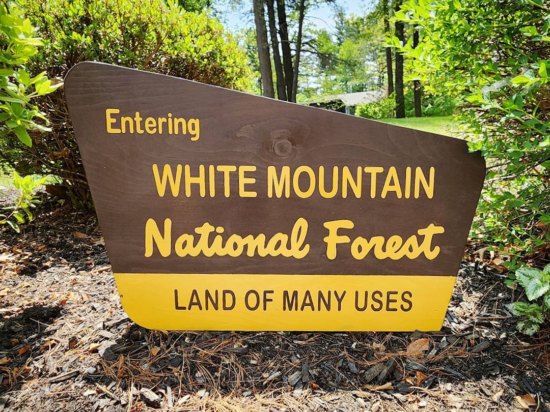 24" Hand Painted White Mountain National Forest Sign | New Hampshire ...