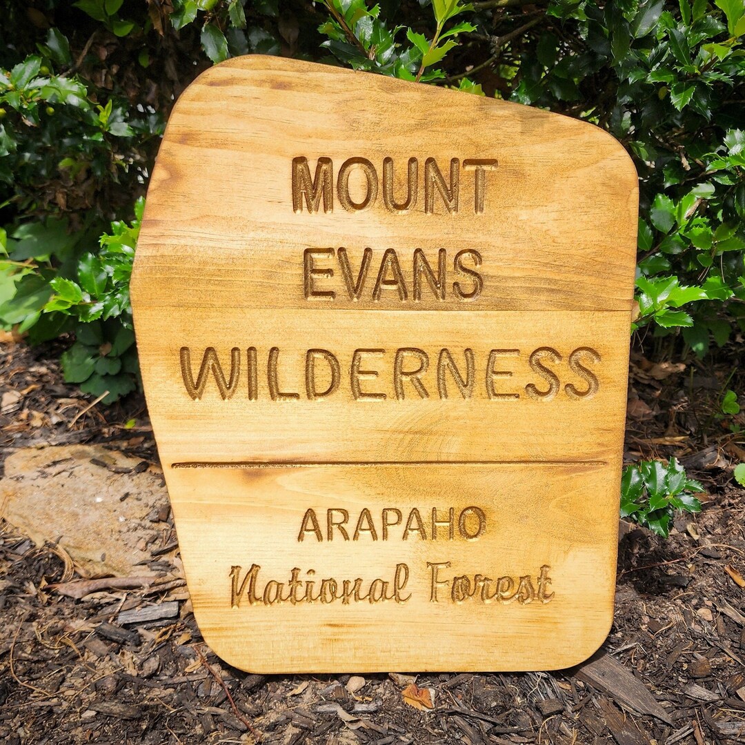 Carved Mount Evans Wilderness Sign | National Forest | Rustic Sign ...