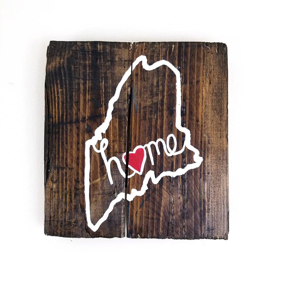 All States Available, Wooden Maine State Sign, Rustic Maine Décor, Wood ...
