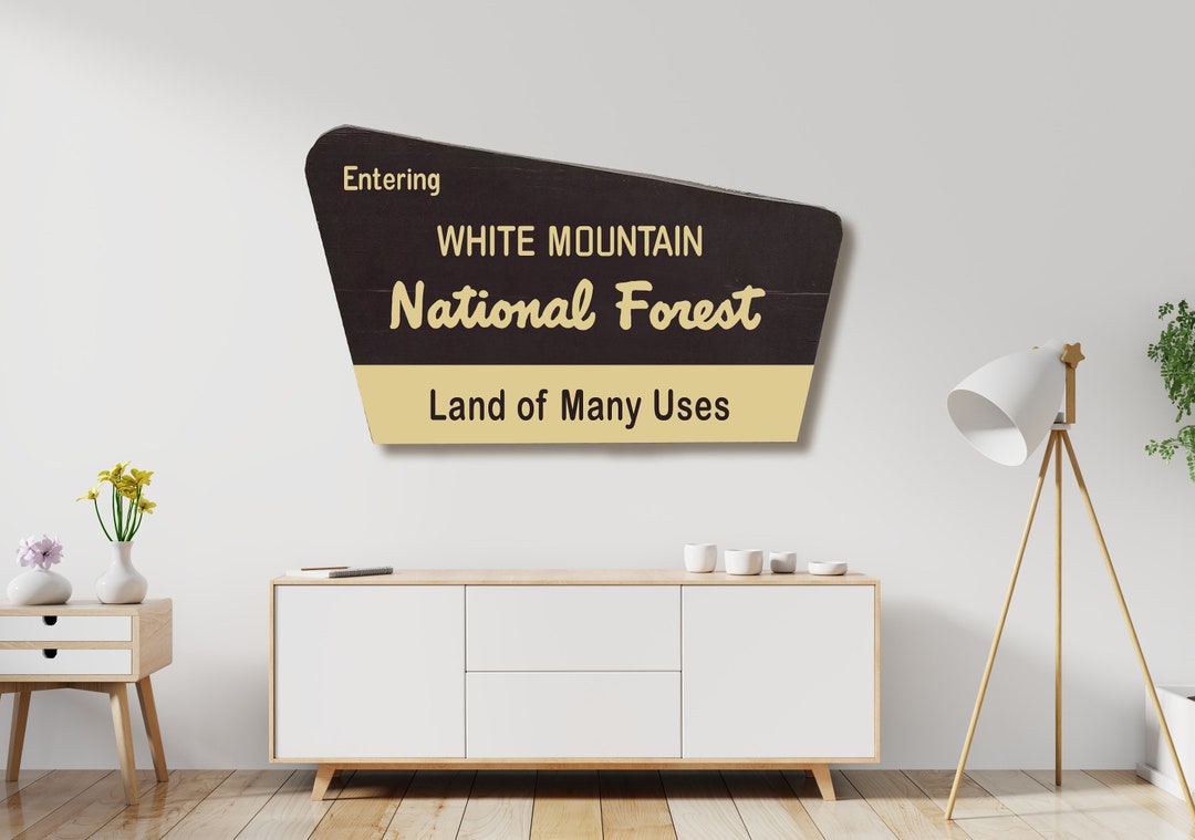 36" PAINTED White Mountain National Forest Sign | New Hampshire Art ...