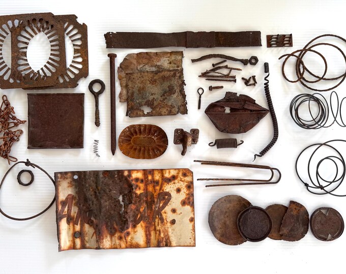 Large Lot Rusty Metal Pieces, Rusty Scrap Metal, Salvaged Metal ...