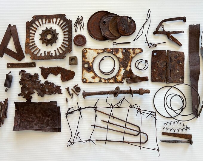 Large Lot Rusty Metal Pieces, Rusty Scrap Metal, Salvaged Metal ...