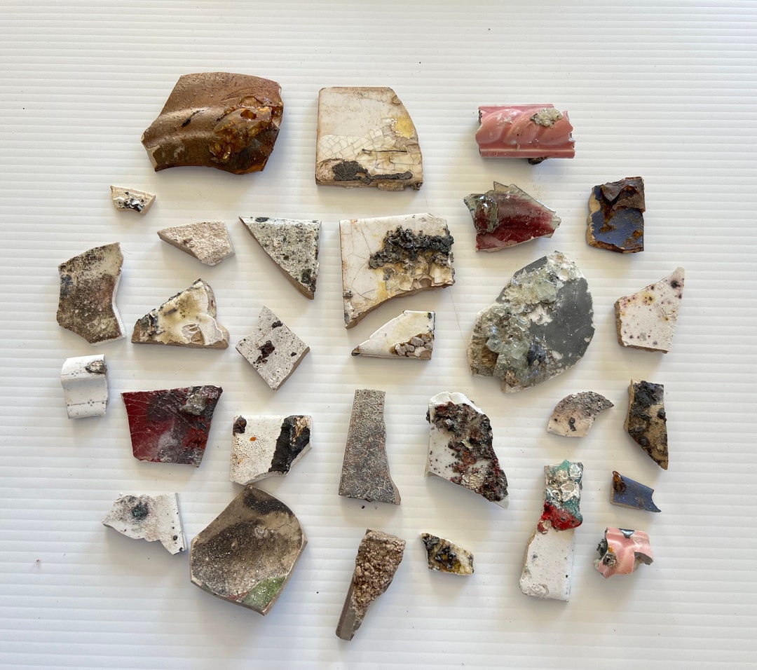 Reclaimed Broken Glass, Pottery, China / Salvage Vintage Glass Pieces ...