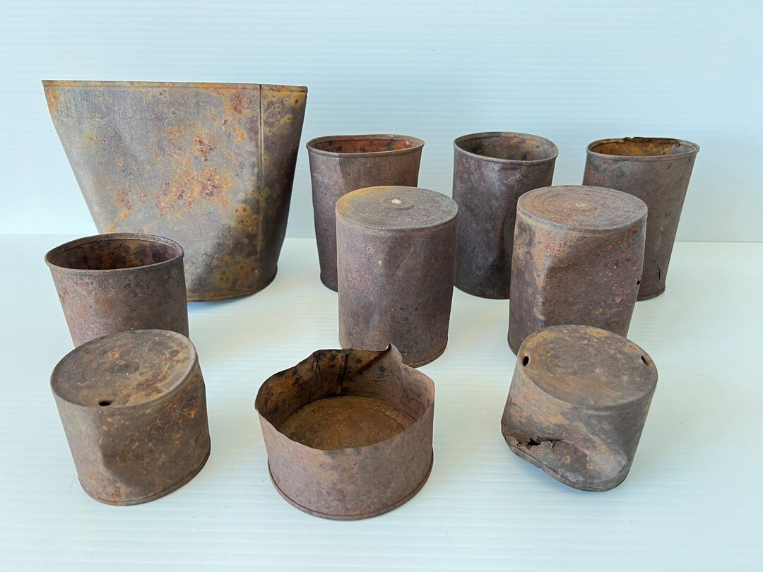 Rusty Cans/ Rusty Scrap Metal / Salvaged Metal / Industrial Decay ...