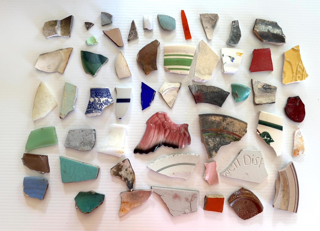 Reclaimed Broken Glass, Pottery, China / Salvage Vintage Glass Pieces ...