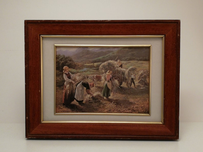 Tableau signé "Vicente Roso", "Les faucheuses"/gravure/photos - Etsy France