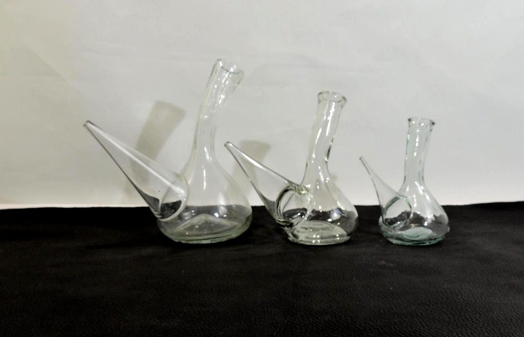 Set of 3 Vintage Glass “porrón” Pitchers – Mediterranean Décor – 1970s ...