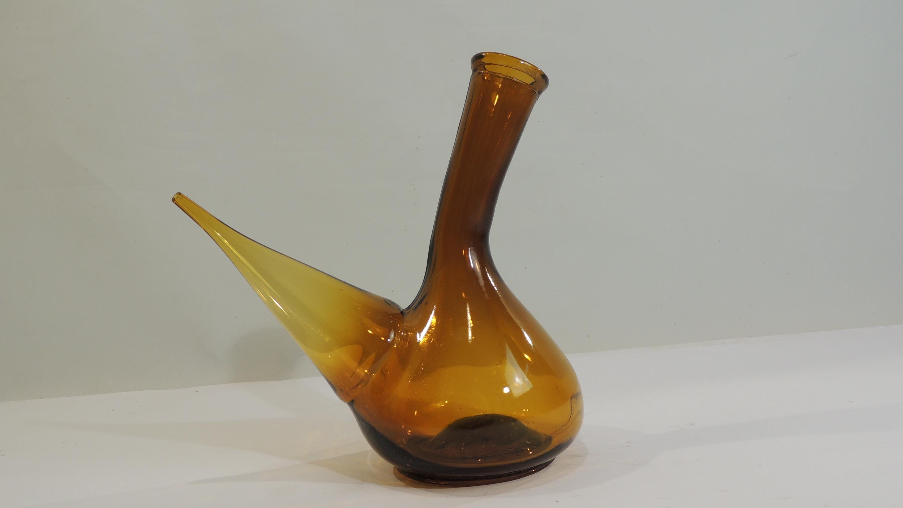Porron Amber Glass/decanter/carafe/pitcher/vintage/spanish Bottle - Etsy
