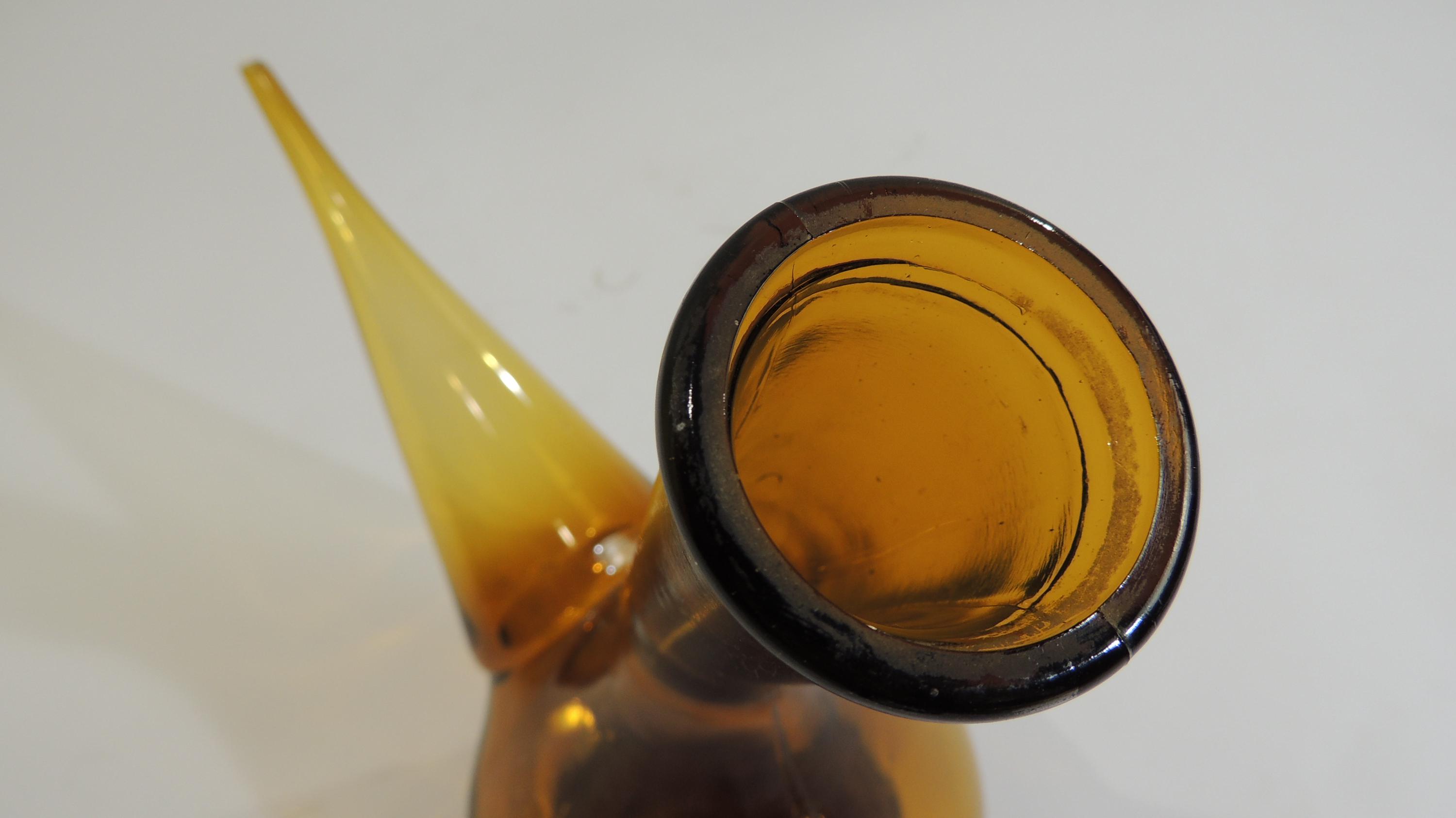 Porron Amber Glass/decanter/carafe/pitcher/vintage/spanish Bottle - Etsy