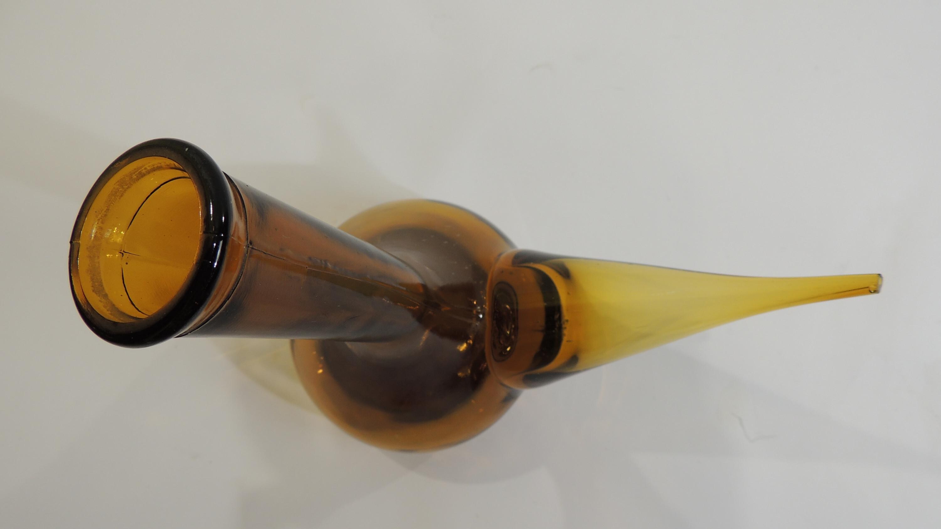 Porron Amber Glass/decanter/carafe/pitcher/vintage/spanish Bottle - Etsy