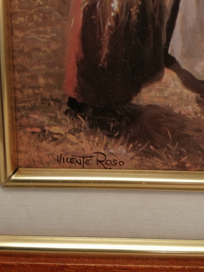 Tableau signé "Vicente Roso", "Les faucheuses"/gravure/photos - Etsy France