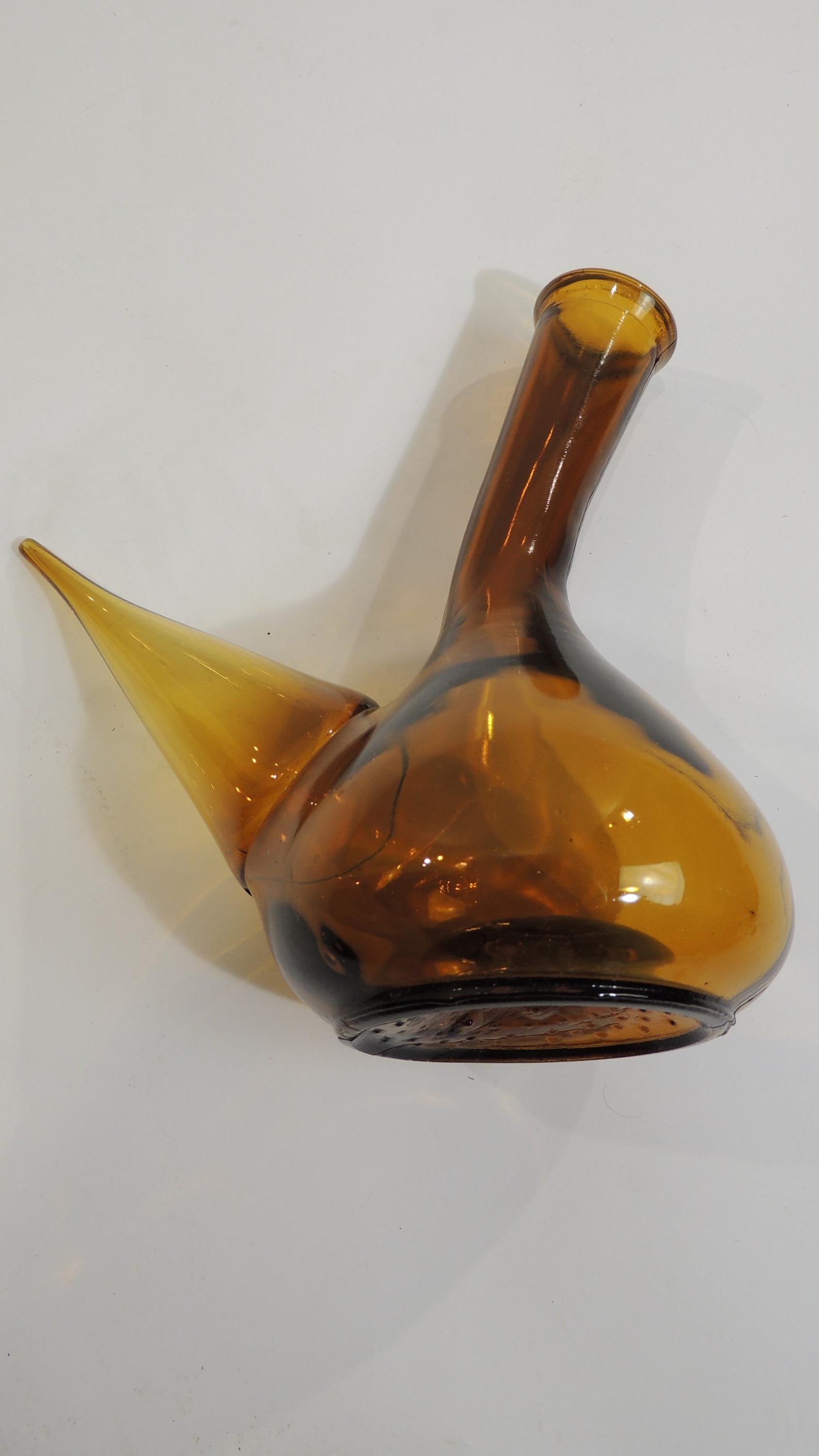 Porron Amber Glass/decanter/carafe/pitcher/vintage/spanish Bottle - Etsy