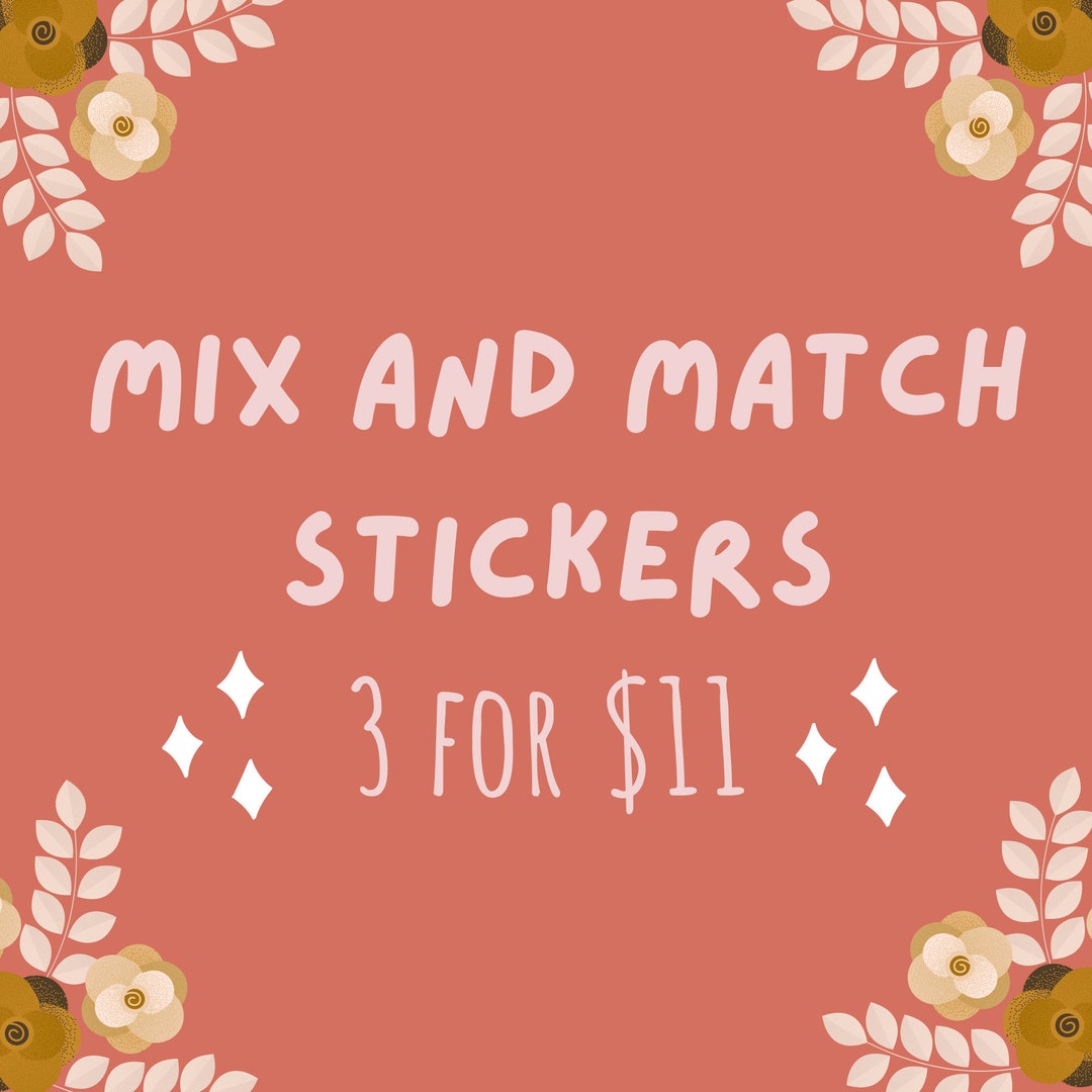 Mix and Match Stickers Vinyl Sticker Pack Sticker Set - Etsy
