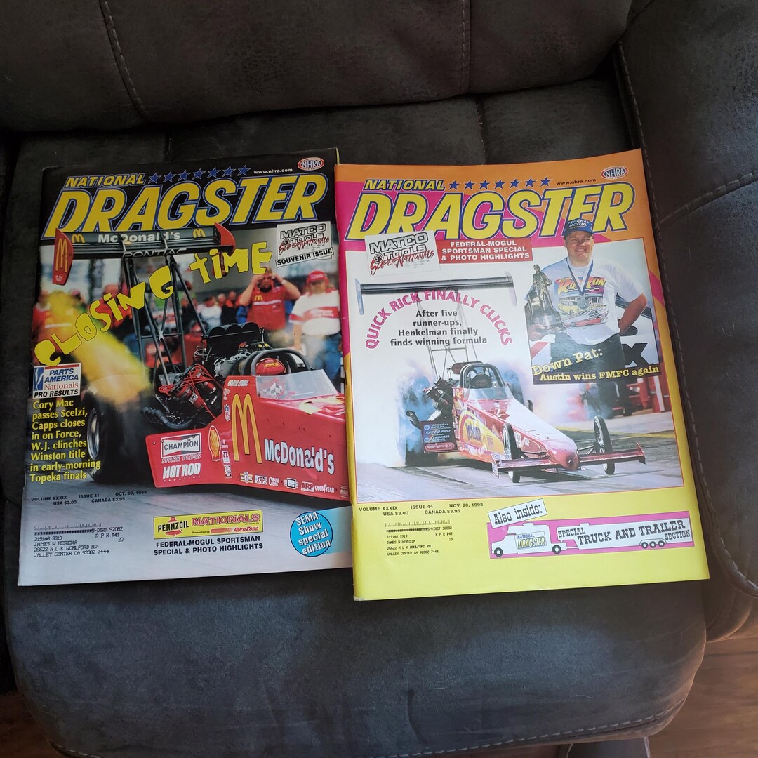 National Dragster NHRA Magazines 1998 Lot of 2,sema Show,matco Tools ...