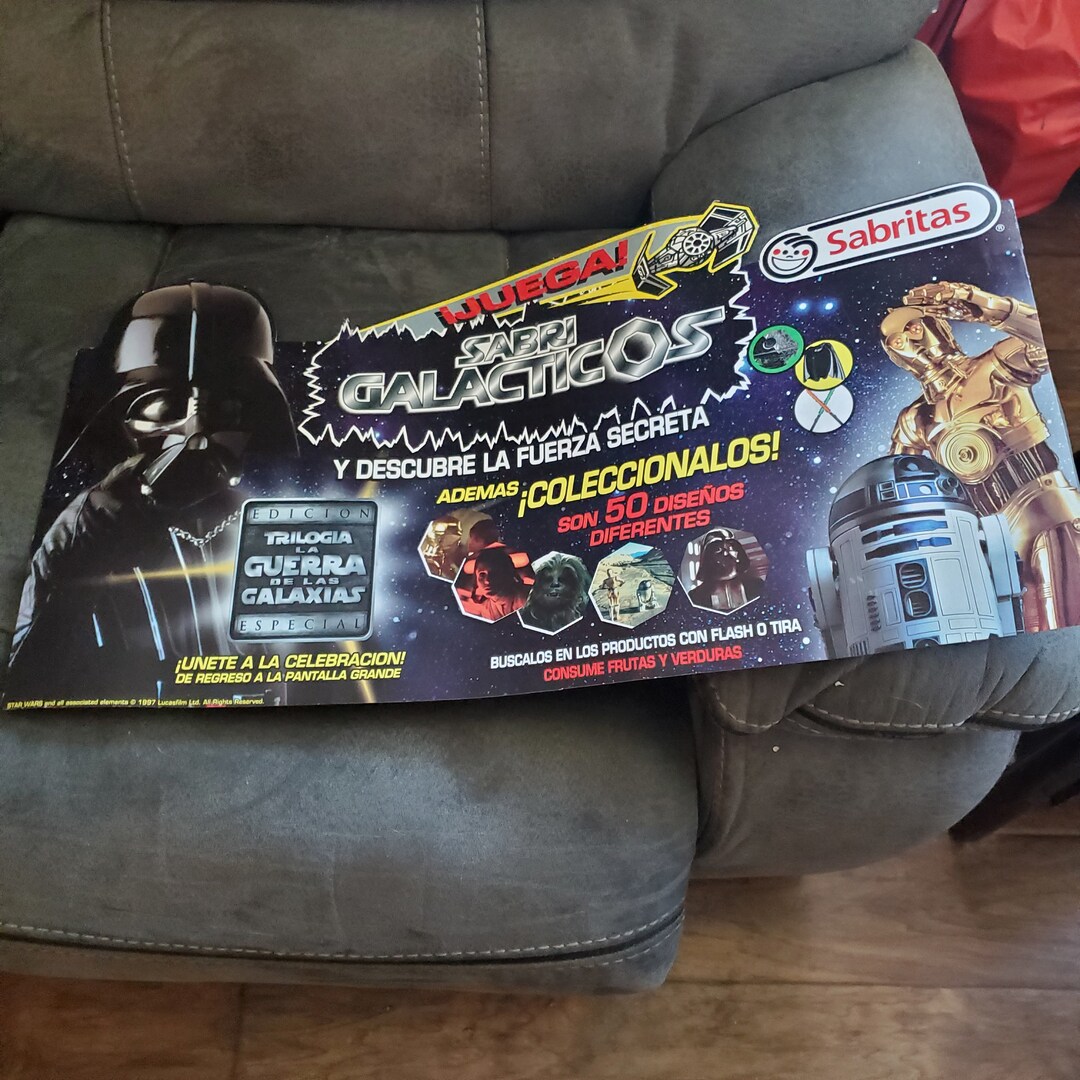 Star Wars 1997 Sabritos Cookie and Chips Cardboard Display Darth Vader ...