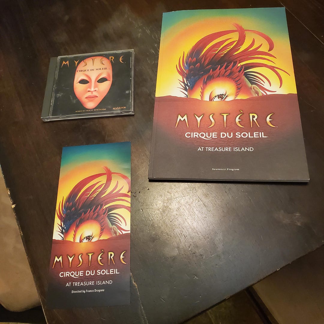 Mystere Cirque Du Soleil Souvenior Program,unused Ticket,cd Las Vegas ...