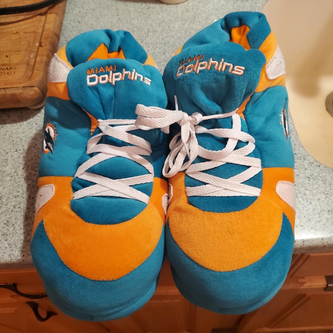 Miami Dolphins Comfy Slippers Xxl - Etsy