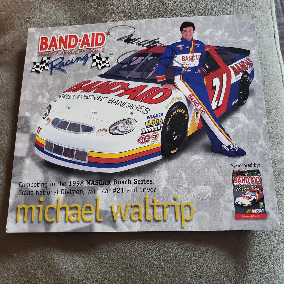 Nascar Michael Waltrip Signed Photo Card 1009 Band-aid Racing. - Etsy