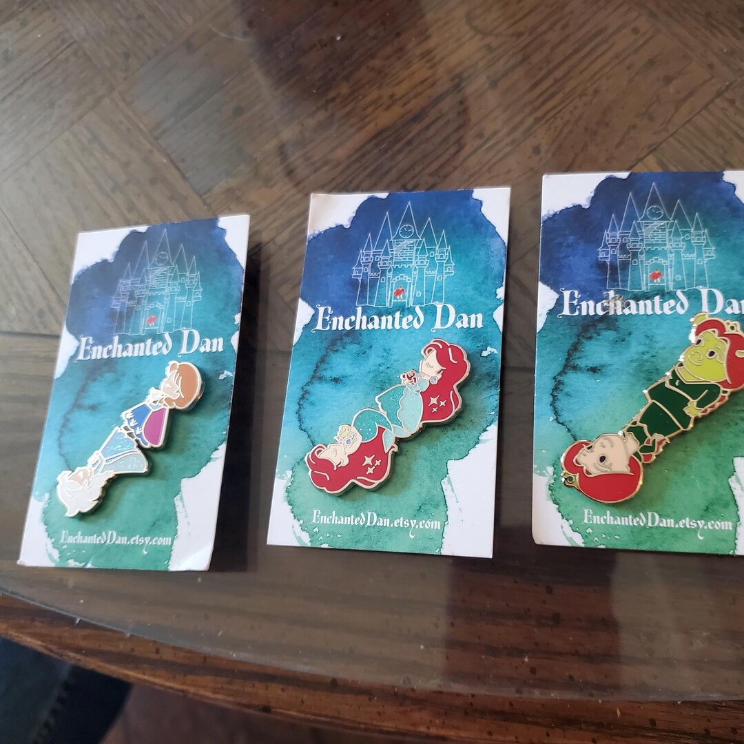 The Little Mermaid,fiona,elsa,enchanted Dan Flips Pins New on Card - Etsy
