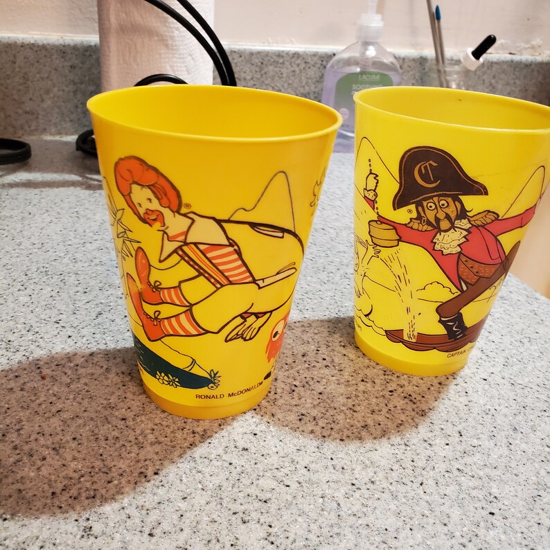 Mcdonalds Ronald and Captain Crook 1977 Plastic Cups - Etsy
