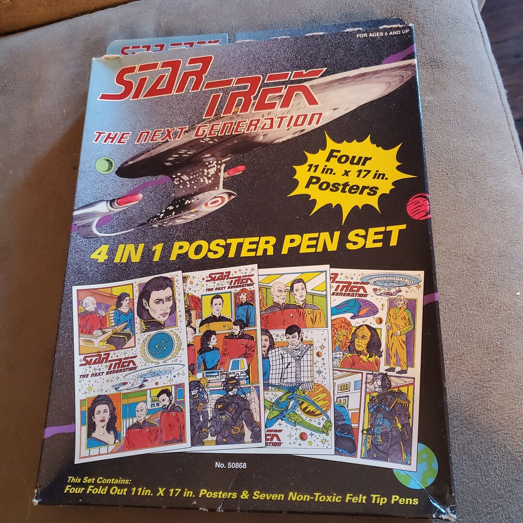 Star Trek the Next Generation 4 in 1 Poster Pen Set 1993 Sealed - Etsy