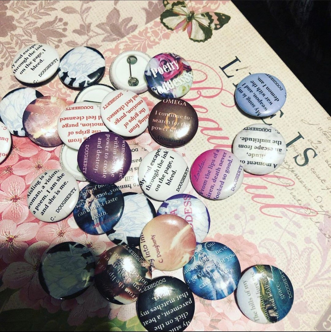 Poetry Buttons - Etsy
