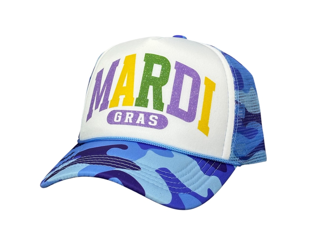 Mardi Gras Trucker Hat- Mardi Gras Hat- Parade Hat- Mambo Hat - Gift ...