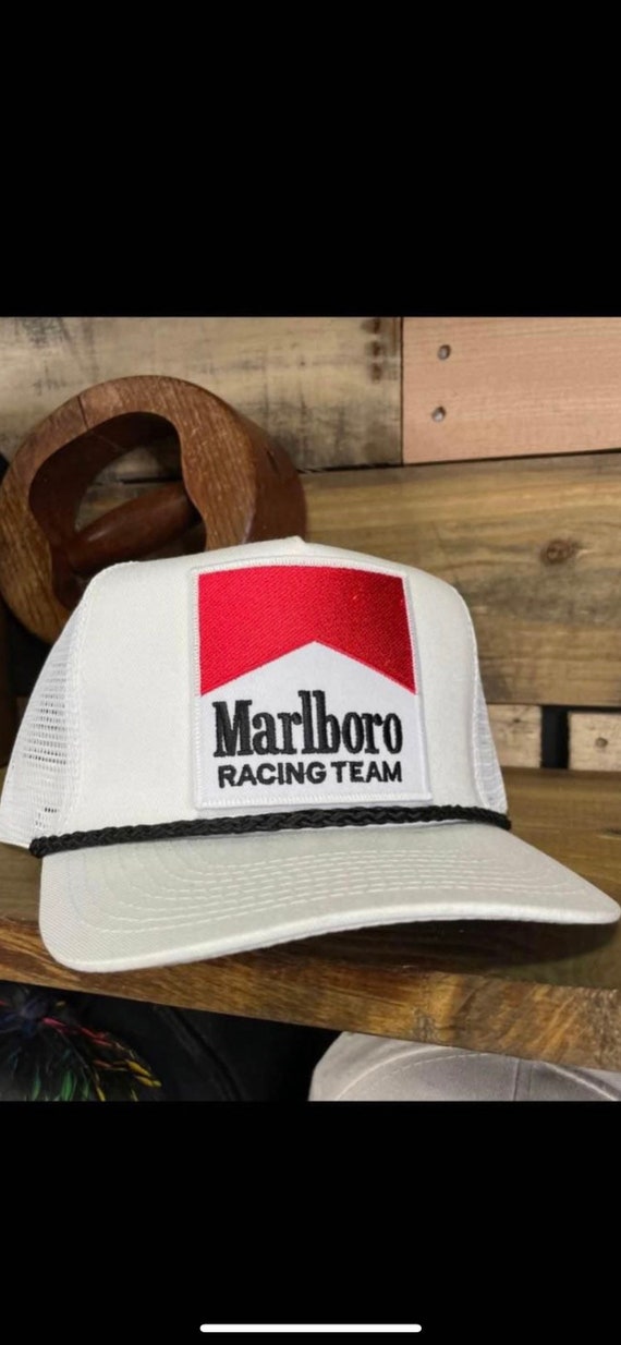 Vintage Marlboro Racing Team Tobacco Snapback Hat 199… - Gem