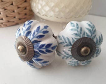 Blue Porcelain Knobs - Etsy